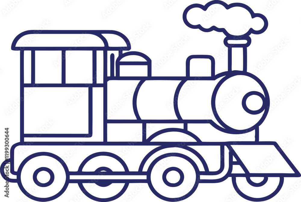 Vector de Stock Coloring Pages with train for kids, Vector black and ...