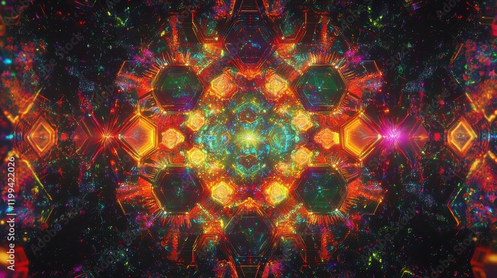 Generative ai creates stunning hexagonal gigapixel art digital space ...