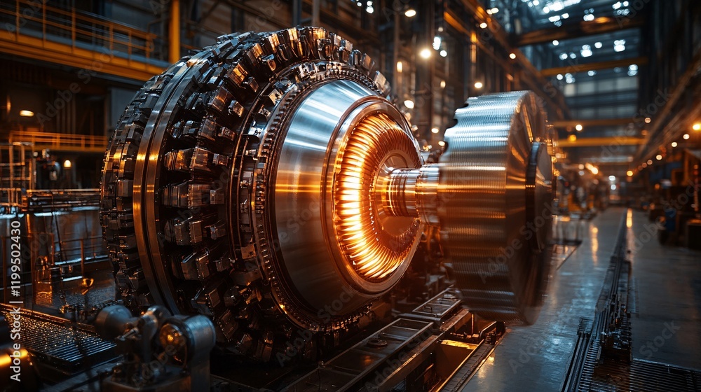 Steam turbine with intricate precision engineering, demonstrating its ...