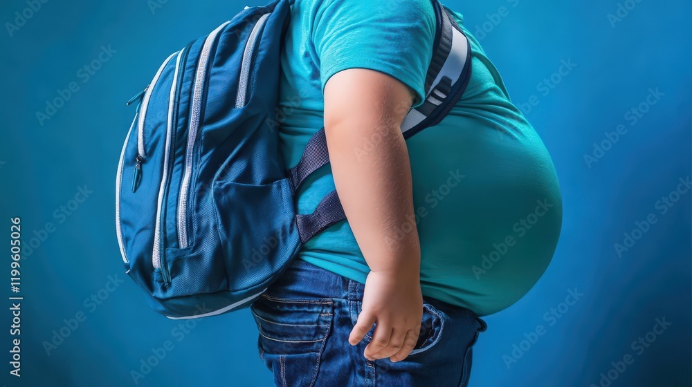 Recognizing the Signs of Childhood Obesity Through Imagery. Stock Photo ...
