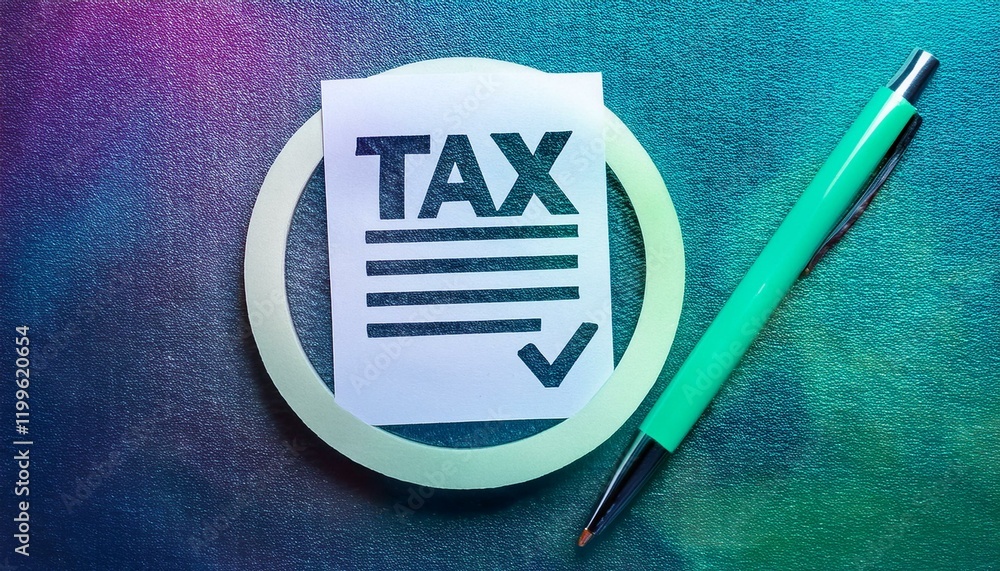 Tax form with check mark and pen Stock Illustration | Adobe Stock