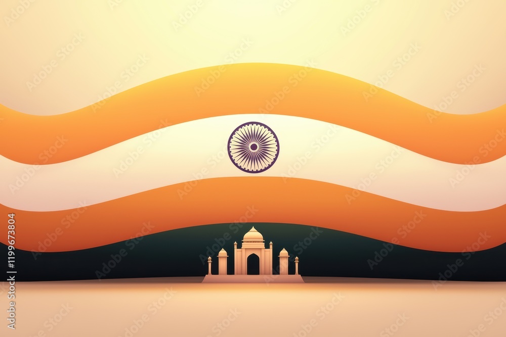 Iconic Indian monuments standing proudly beneath a massive, glowing ...