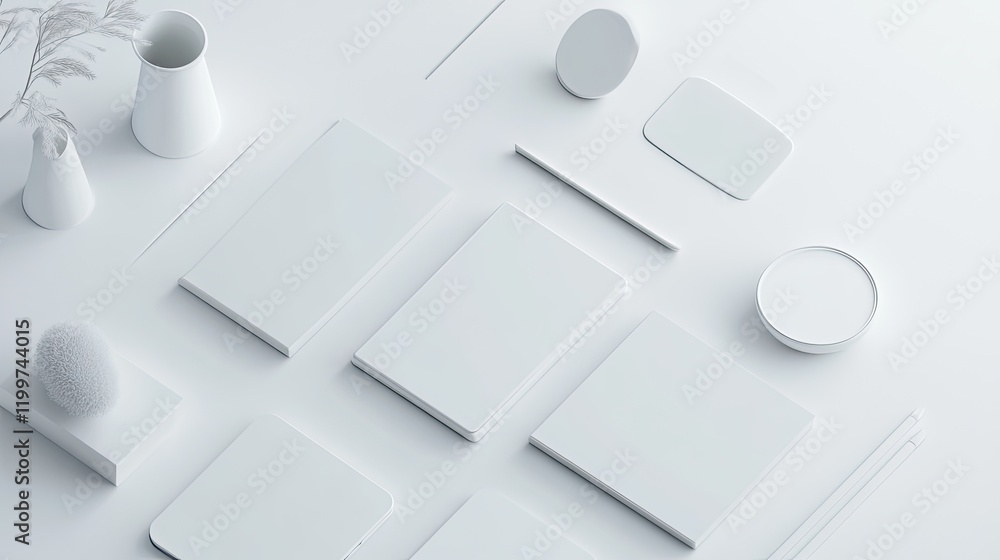 modern web interface layout with clean white backdrop and subtle ...