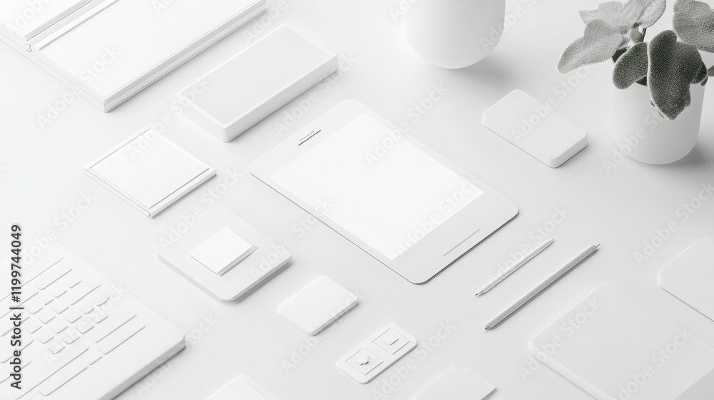 modern web interface layout with clean white backdrop and subtle ...