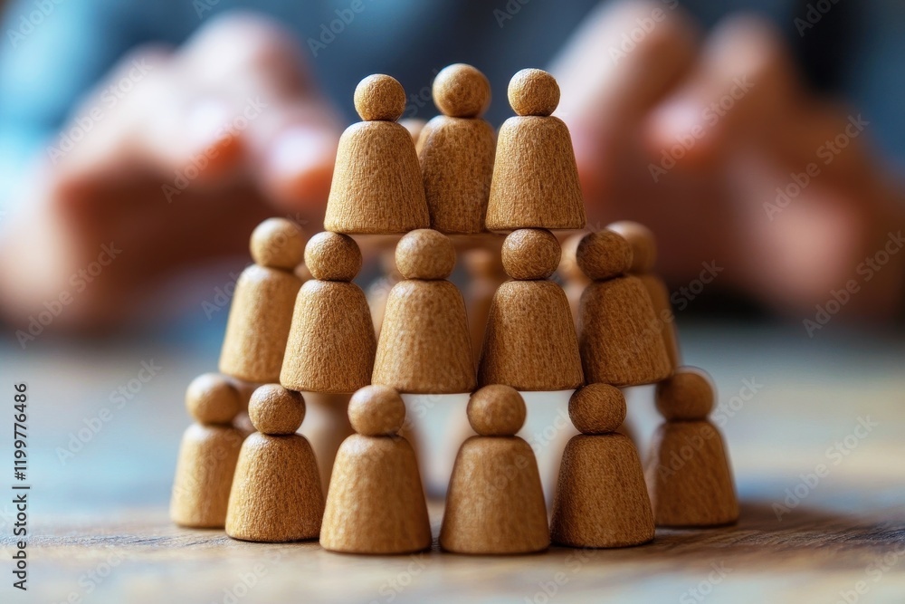 Human Resource Pyramid: A symbolic pyramid of wooden figures ...