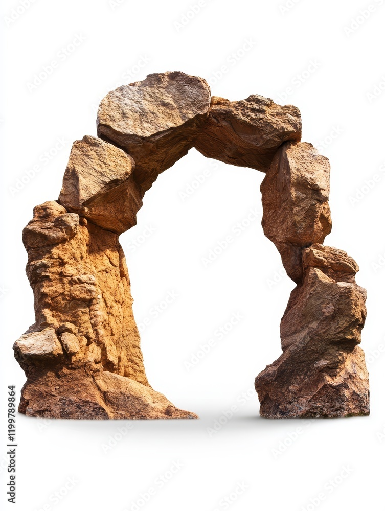 Rock Arch Formation Isolated on White Background - Natural stone arch ...
