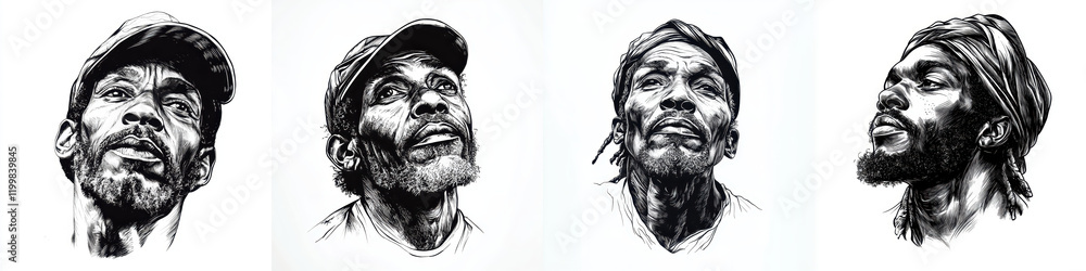 Portraits of Jamaican men with expressive features and unique styles ...
