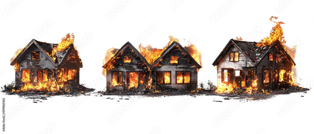 Fierce fire destroys urban houses in devastating blaze emergency ...