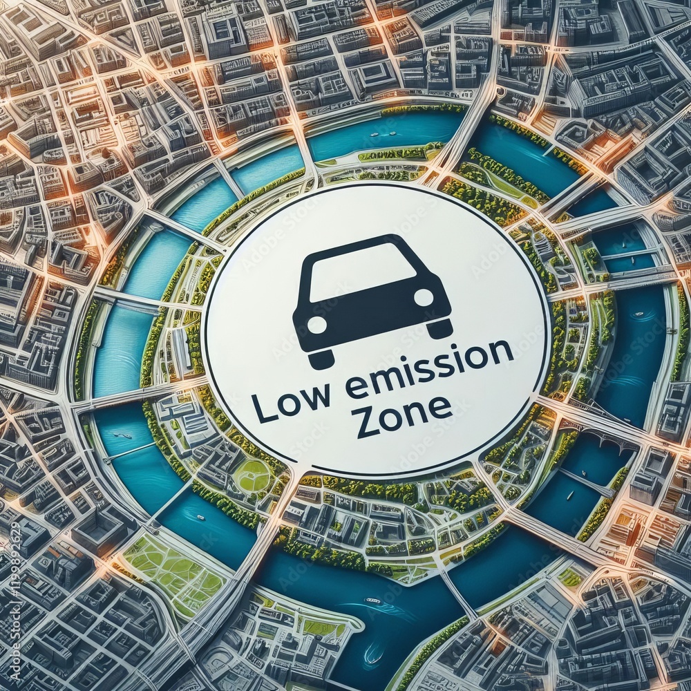 Low Emission Zones – A map highlighting areas of the city wher Stock ...