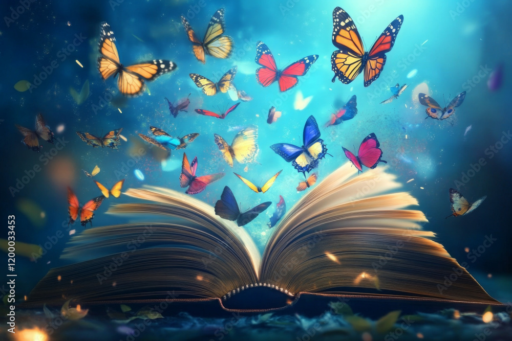 Detailed clipart of an open book with pages fluttered in the breeze ...