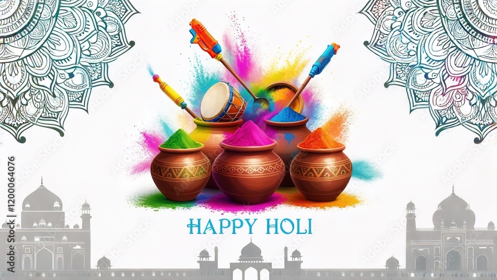 colorful background for color festival of India celebration greetings ...