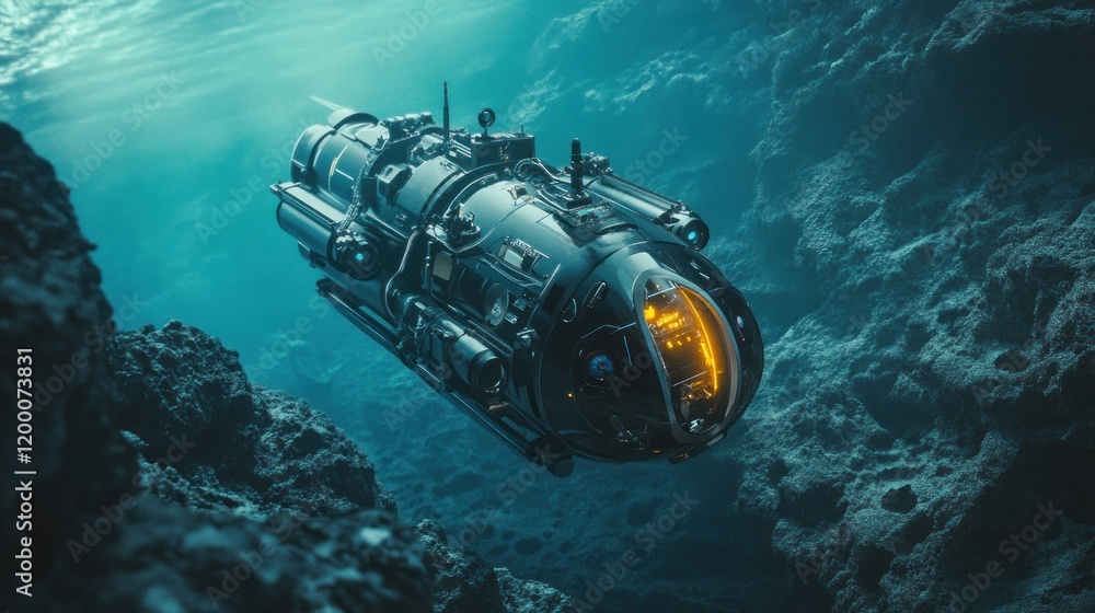 Autonomous submarine with deep sea system without human crew, robotics ...