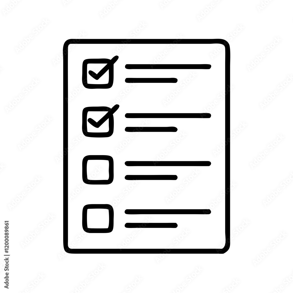 check list icon, check list line art - simple line art of check list ...