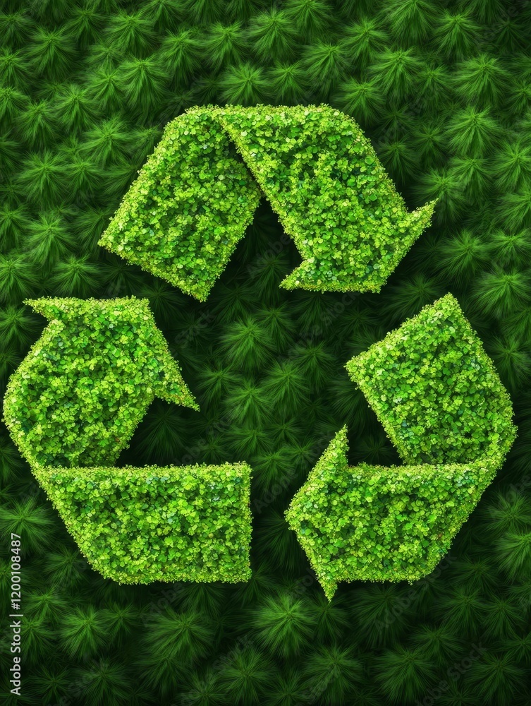 Green Recycling Symbol - A vibrant image of a recycling symbol formed ...