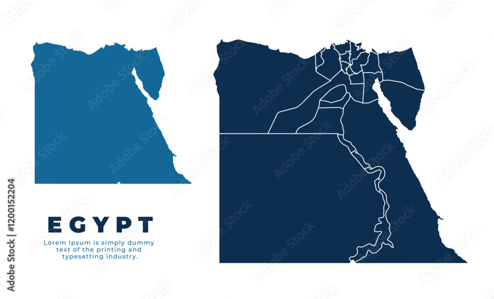 Egypt political map and simple flat vector illustration Stock Vector ...