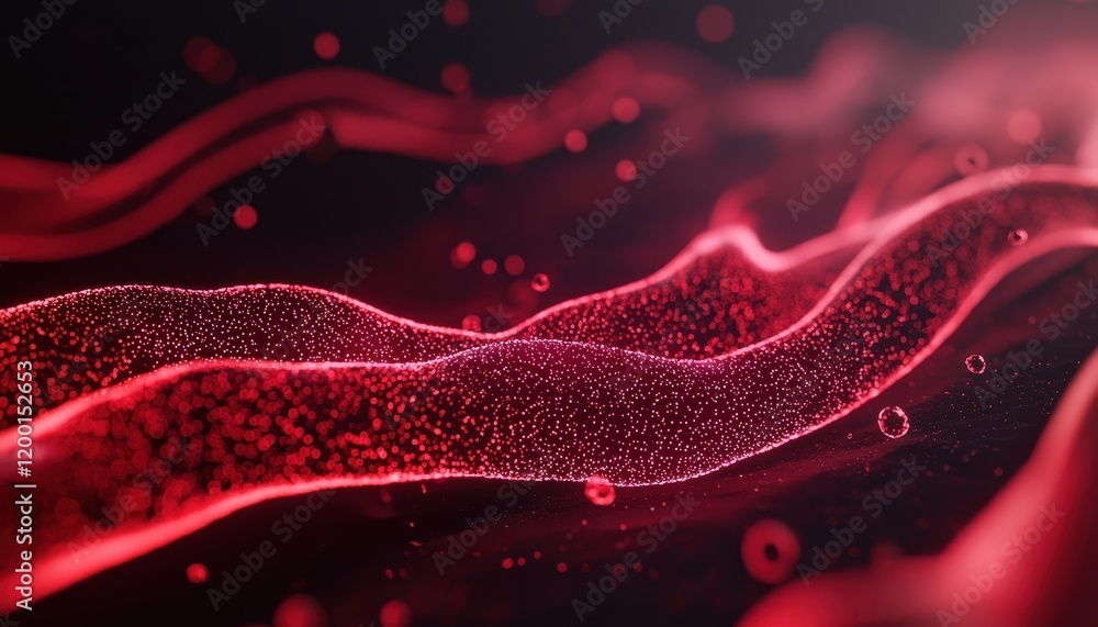 Blood flow depicted in dynamic motion, showing individual cells ...