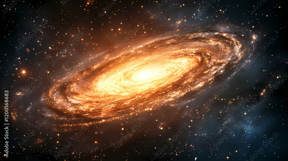 Stunning cosmic vortex showing brilliant light and swirling stars in a ...