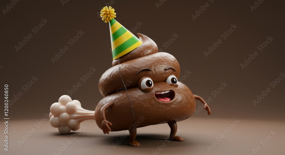 Party pooper, pooping gross poop, ruining a celebration, funny stink ...