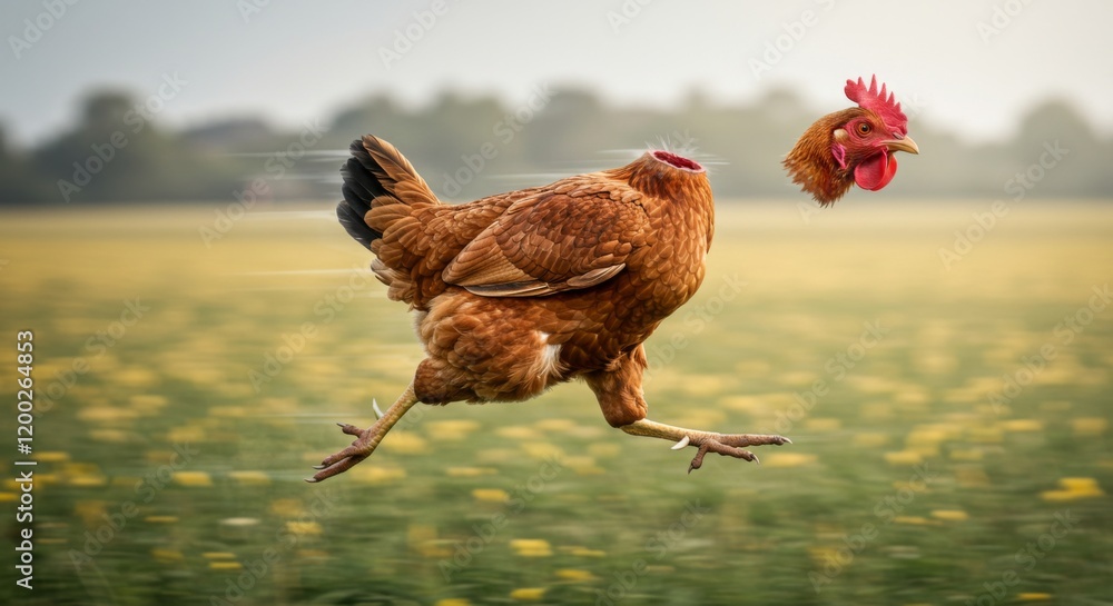 Ilustración de Stock headless chicken, run around like a chicken with ...