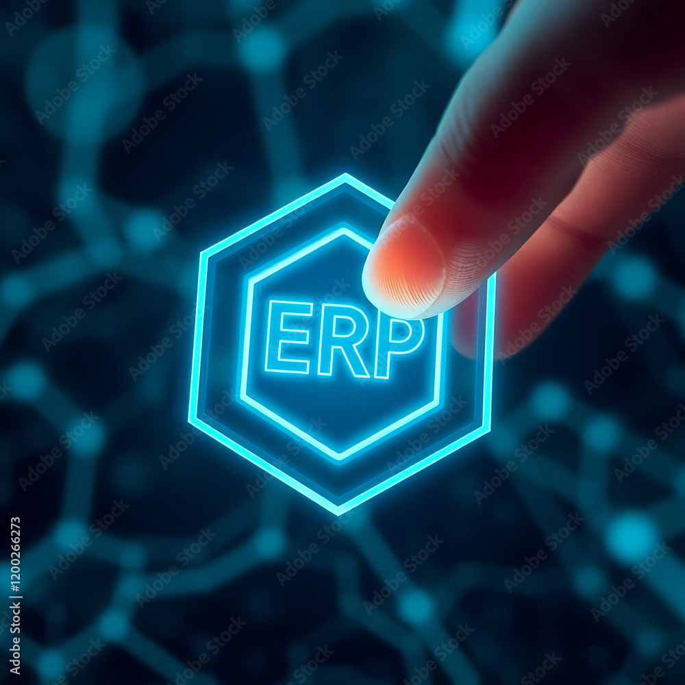 ERP, enterprise resource planning. cloud computing concept, cloud ...