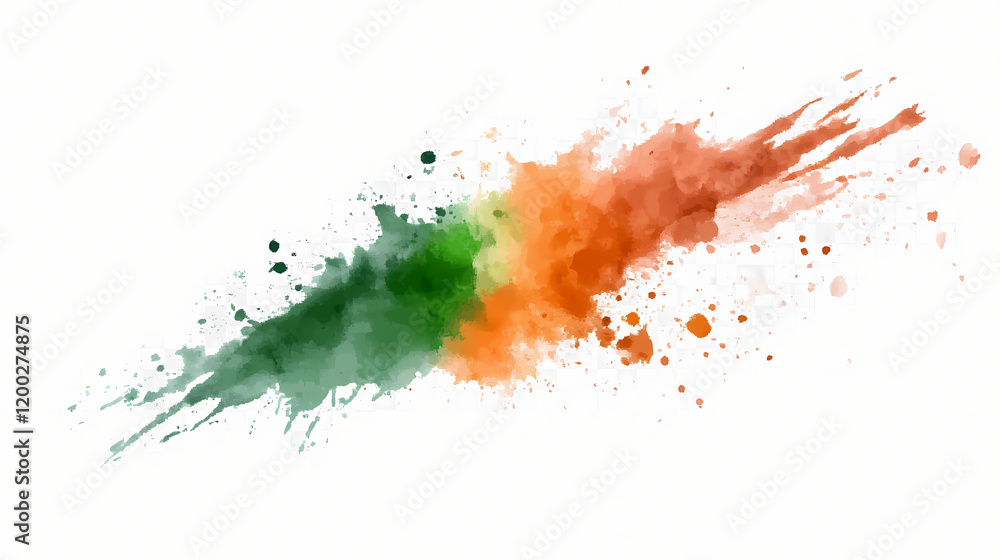 Indian flag colors splash isolated png transparent background. Abstract ...