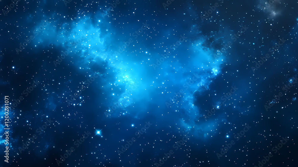 Blue watercolor galaxy with stary splash transparent background clipart ...