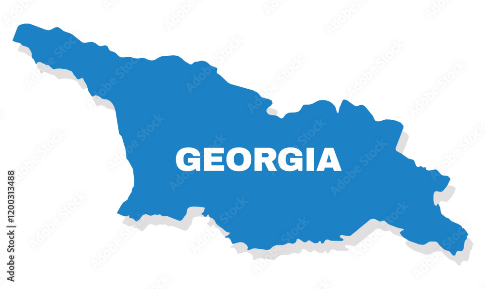Georgia simple flat vector illustration map Stock Vector | Adobe Stock