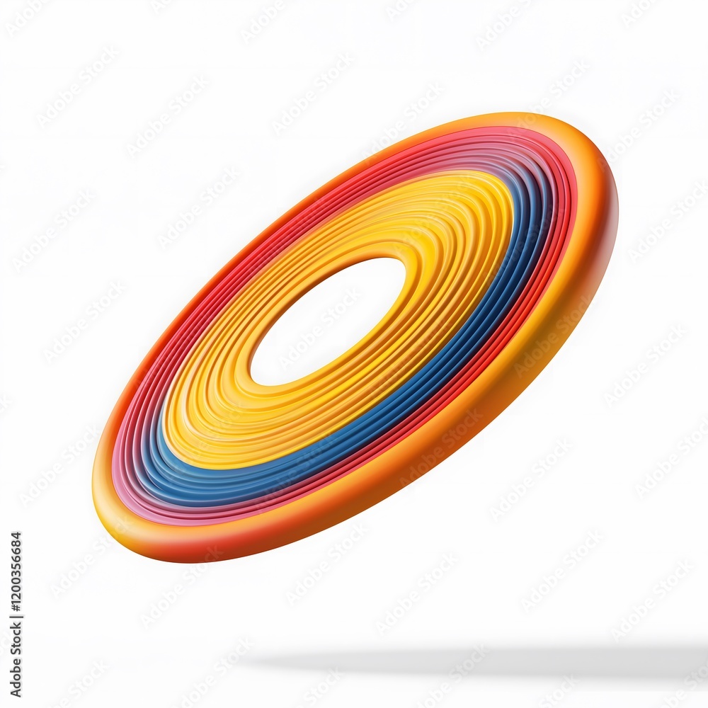 2d colorful and vibrant icon of a fun frisbee disc for a park isolated ...