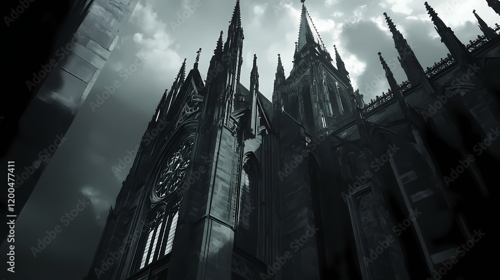 Majestic gothic cathedral prague architectural photography cloudy sky ...