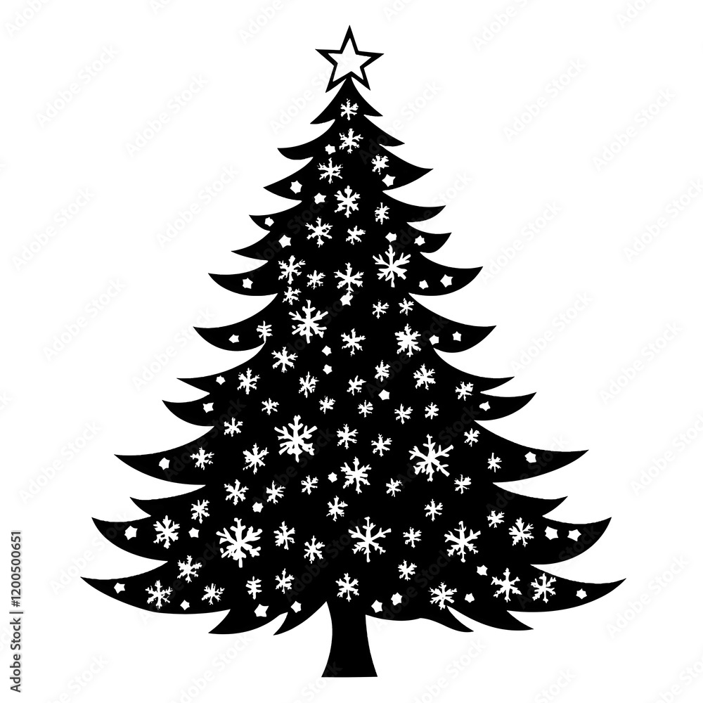 simple Christmas tree SVG white background Stock Illustration | Adobe Stock