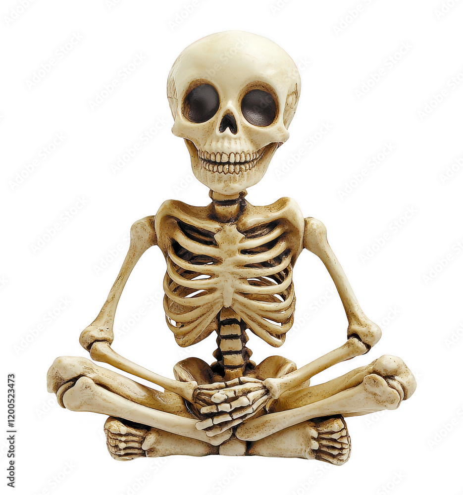 Sitting Skeleton Illustration with Transparent Background, Ideal for ...