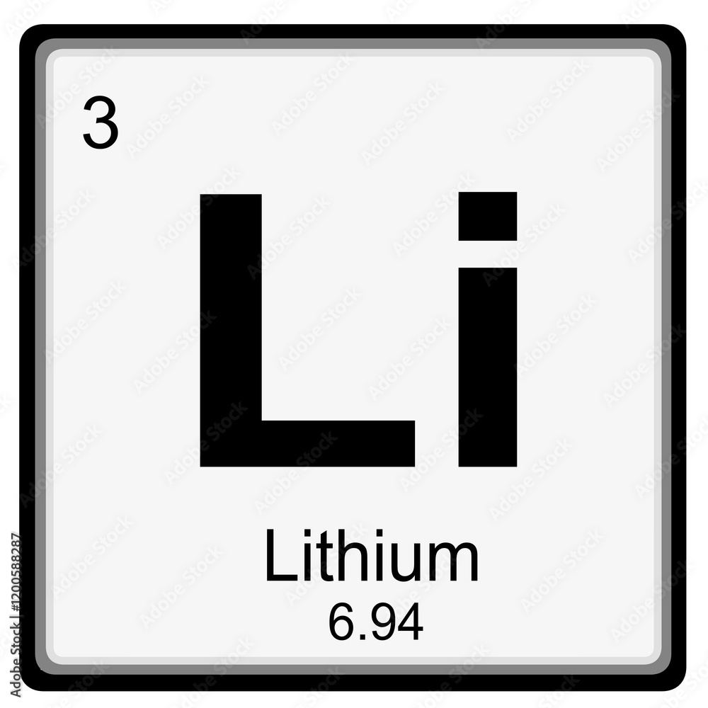 Periodic table of element: lithium Stock Illustration | Adobe Stock