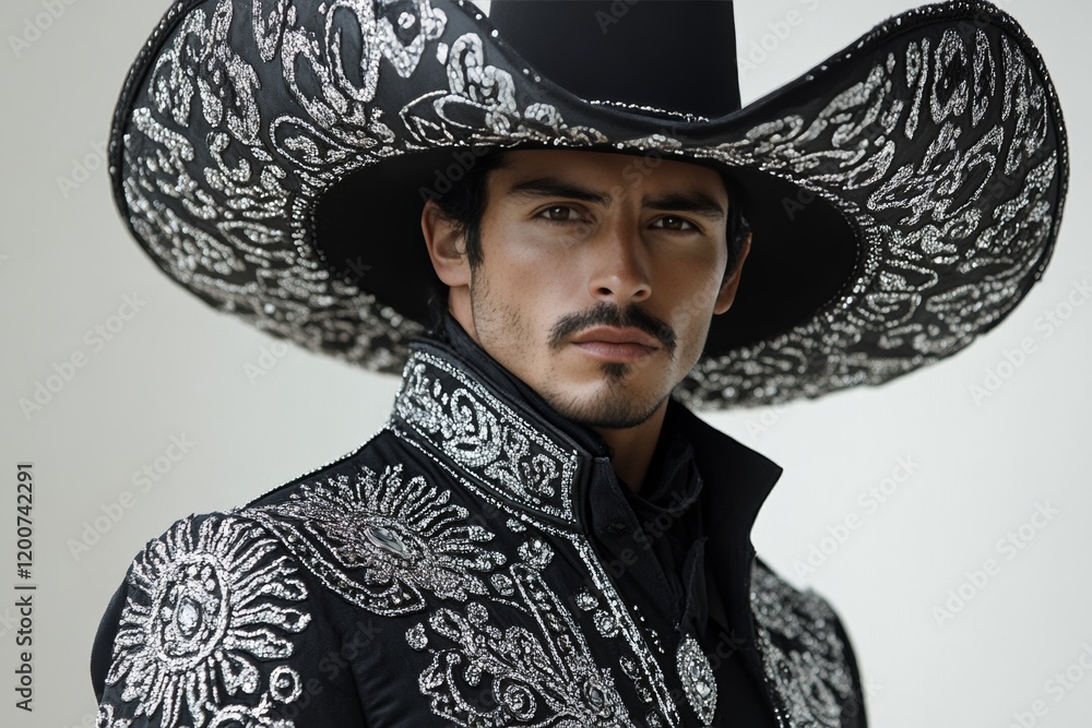 "Traditional Black Mexican Charro Suit - Iconic Attire Celebrating ...