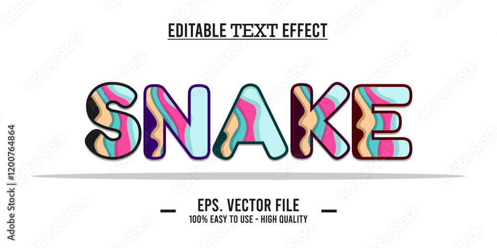 year of the snake, Chinese New Year, snake typography word art illustration, editable text ...