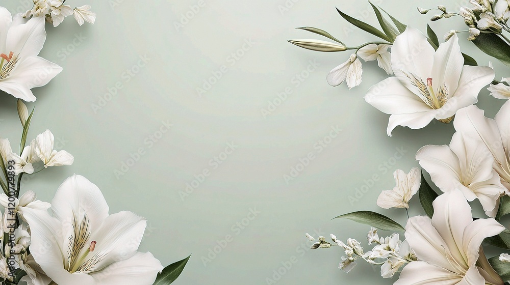 Serene White Lily Border: Elegant white lilies and delicate blossoms ...