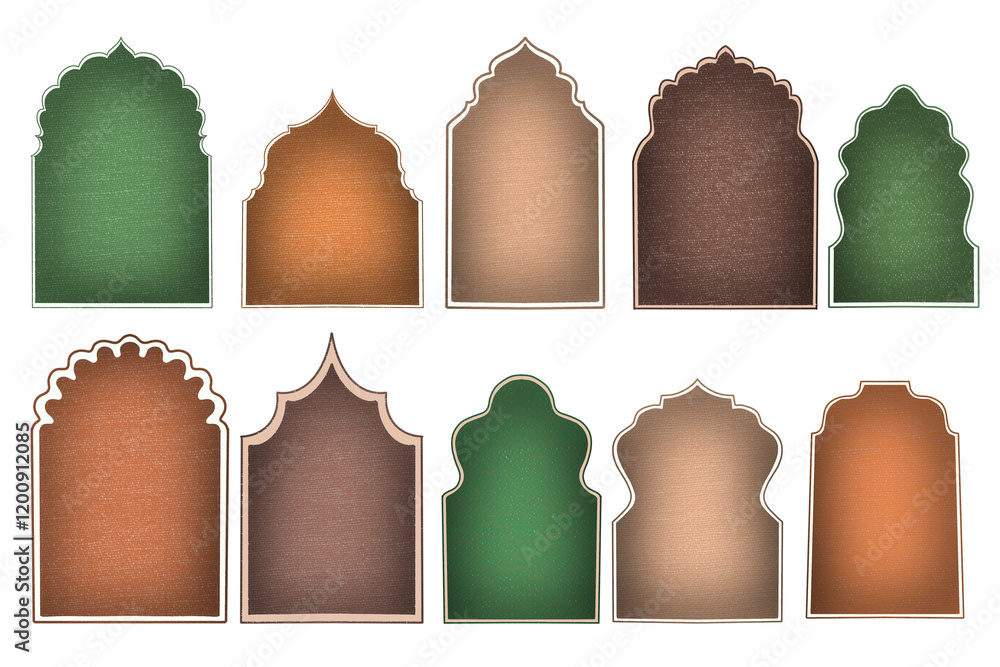 Islamic shape door or window. Mughal Muslim architecture mosque gates ...