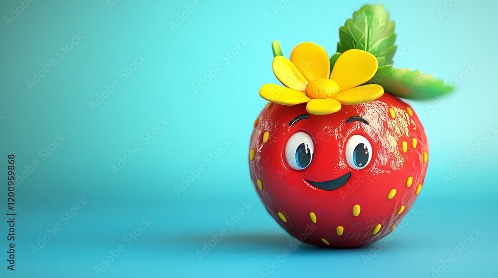 Briar fruit cartoon character depicting smiling glossy red berry with ...