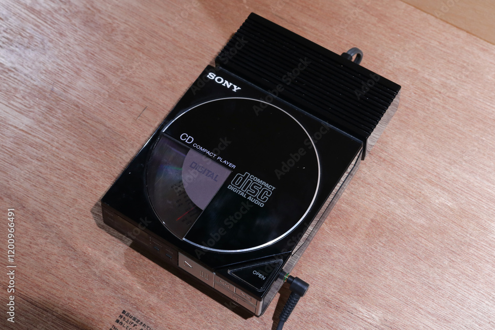 TOKYO, JAPAN - August 9, 2019: A Sony Discman D-50, Sony's first CD ...