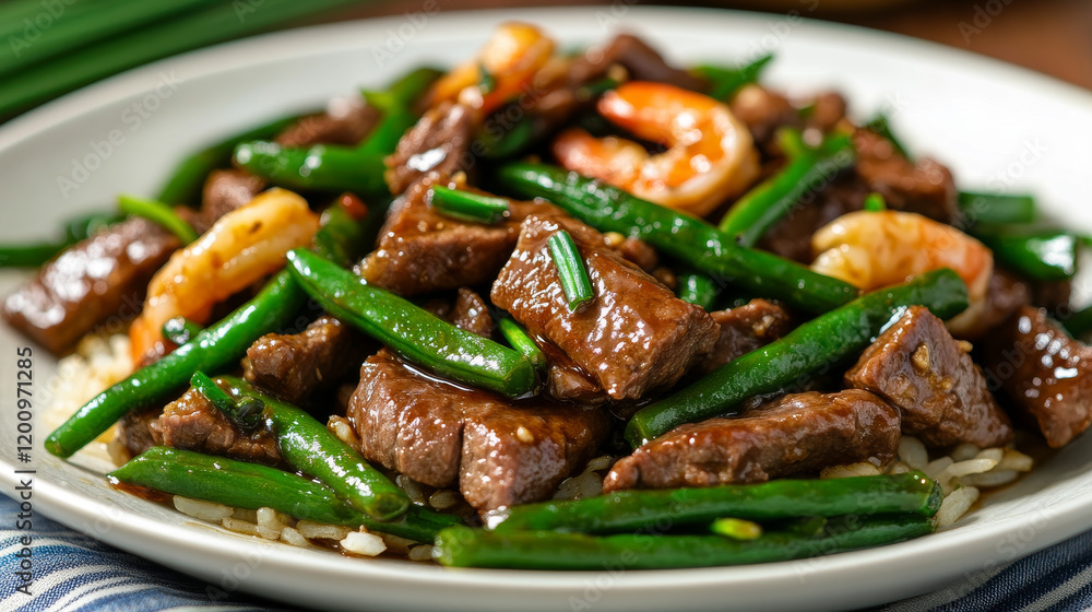 Stock-Illustration „Chinese cuisine vector menu pork liver and green ...