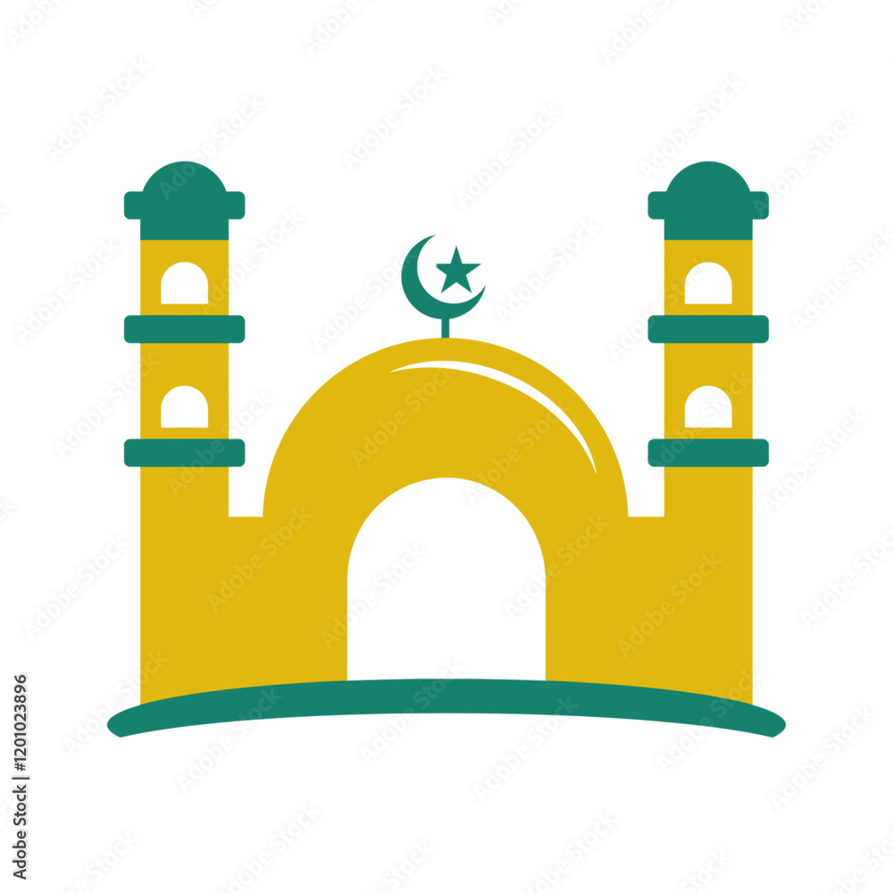 Mosque flat design illustration. mosque building architecture prayer ...