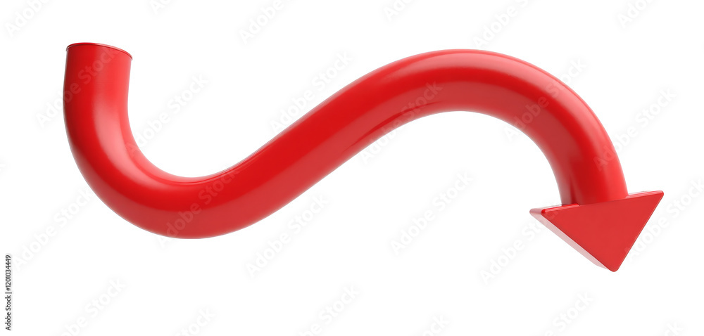 Red curved arrow with transparent background Stock Photo | Adobe Stock