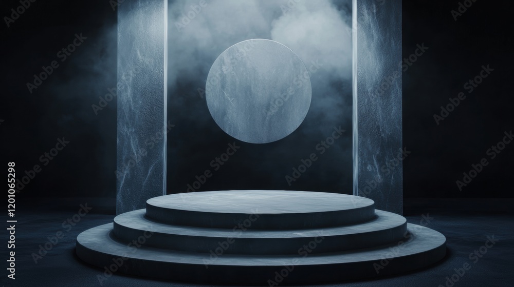 Stage with a circular platform in the center. the platform is made of ...