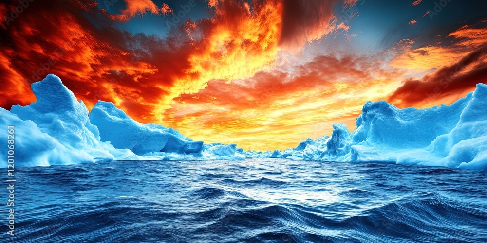 climate change concept showcasing global warming and other impacts of ...