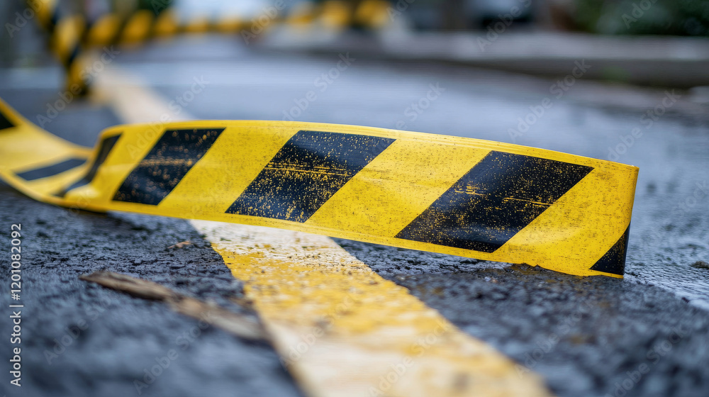 Grunge yellow and black stripes warning background. Safety caution or ...