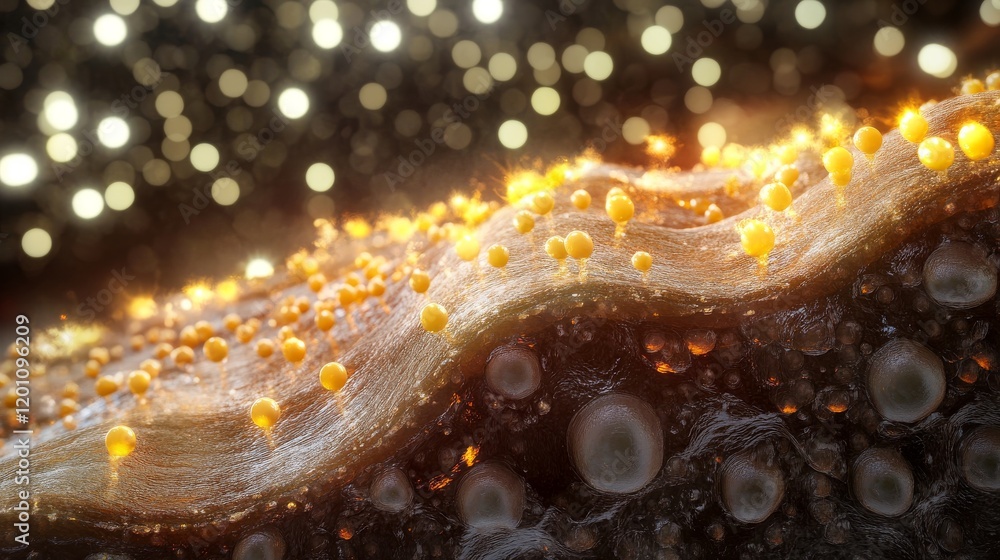 100.A dynamic depiction of vitamins entering the skin surface, shown as ...