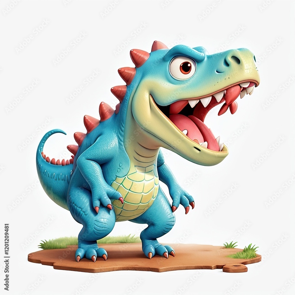 3d illustration cartoon character of a dinosaur isolated on white or ...