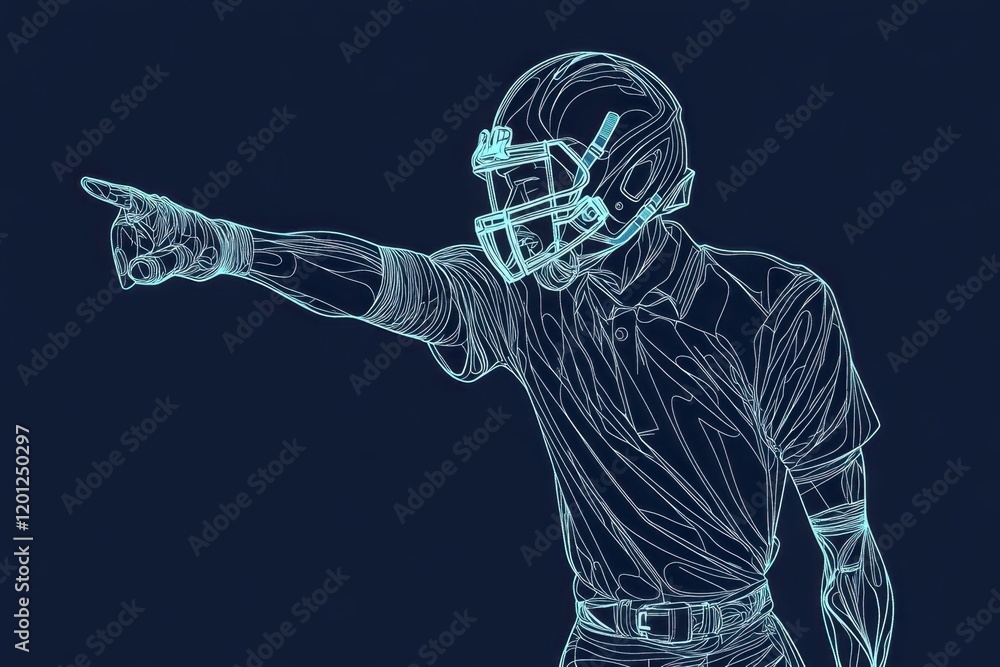 Referee Signaling in Continuous Line Design - Detailed Illustration of ...