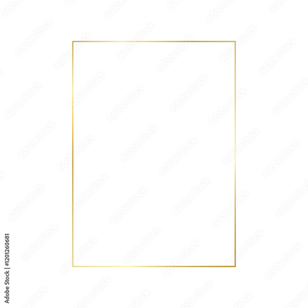 Decorative gold rectangle frame for note text. Vintage rectangular ...