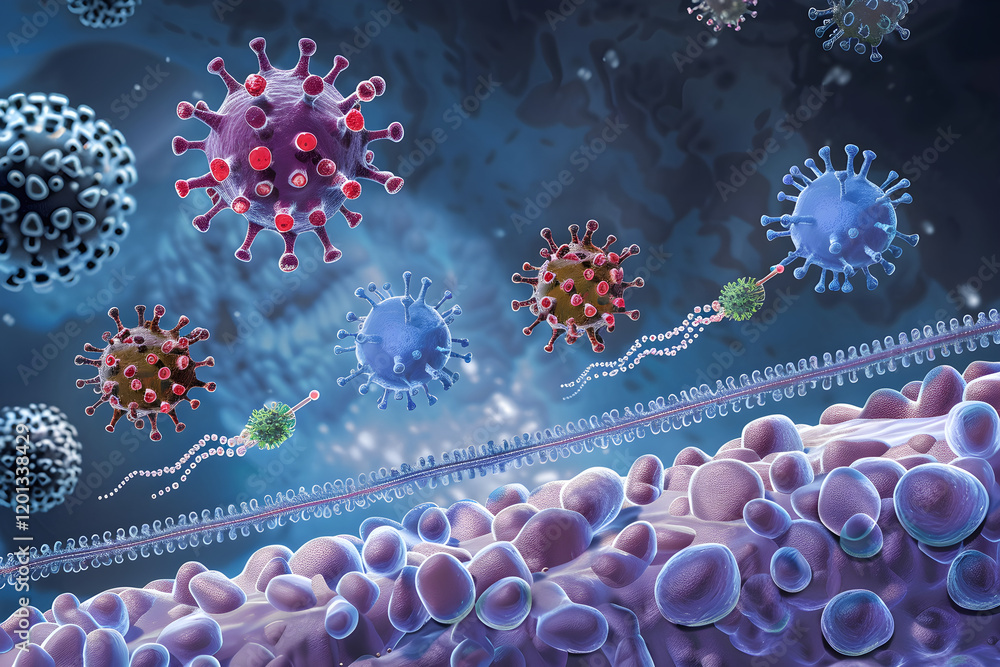 Viral Replication: A Detailed Diagram of the Lytic Cycle Stock Photo ...