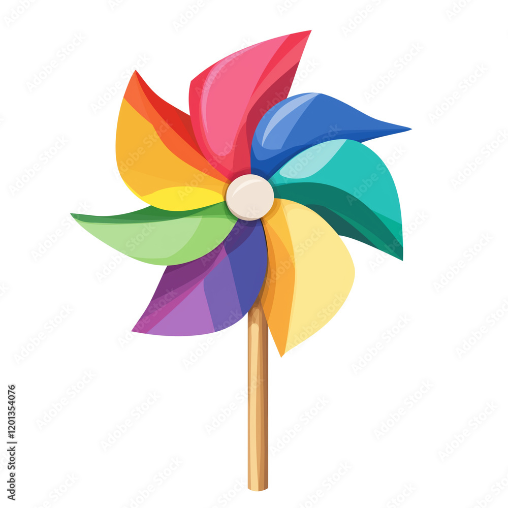 Pinwheel candy, in rainbow colors, in a clipart-style illustration ...